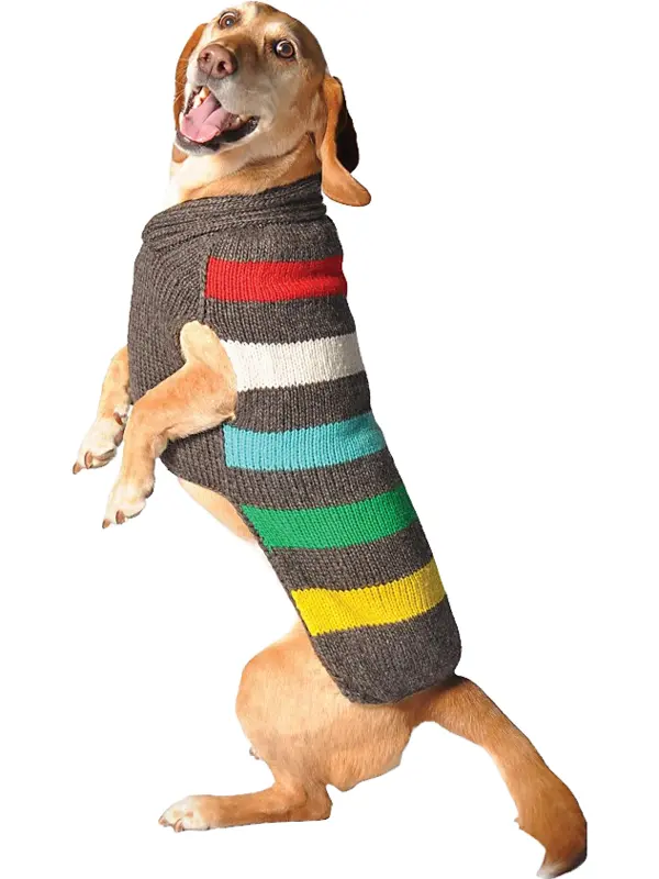CHILLY DOG Striped Dog Sweater - Grey