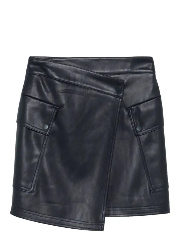 Essentiel Antwerp Faux-leather Wrap Mini Skirt - Blue