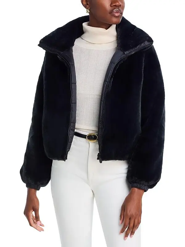 SAVE THE DUCK Jeon Reversible Faux Fur Jacket - Black