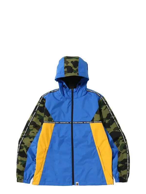 BAPE Logo Tape Hoodie Jacket - Blue