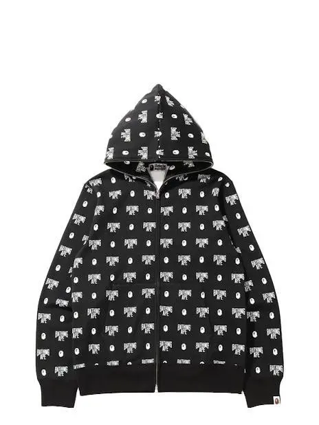 BAPE Monogrammed Full Zip Hoodie - Black