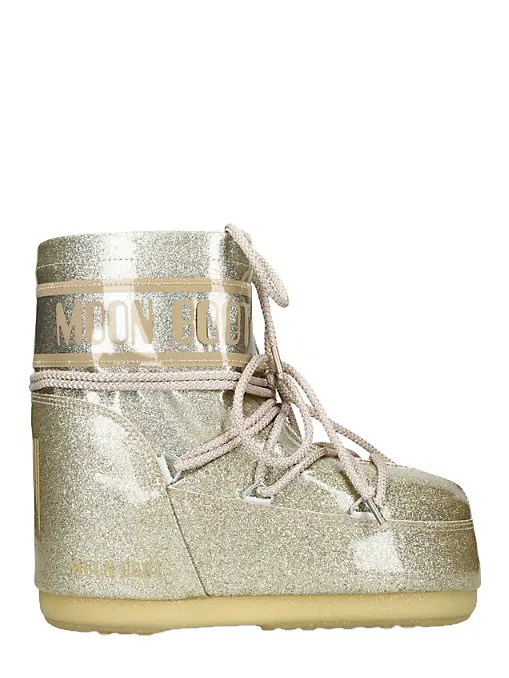 Moon Boot Icon Low Glitter-embellished Woven Snow Boots - Gold