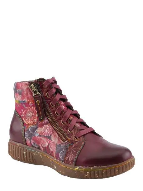 SPRING STEP SHOES Maylah Lace-up Bootie - Bordeaux Multi