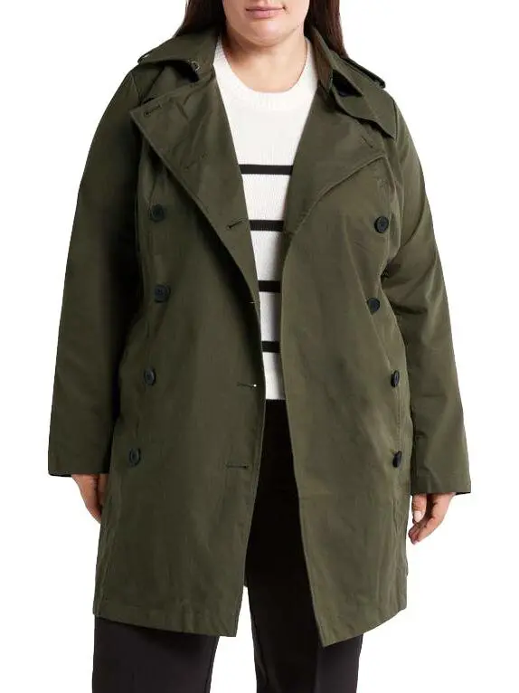 Universal Standard Derjon Double Breasted Trench Coat - Camo