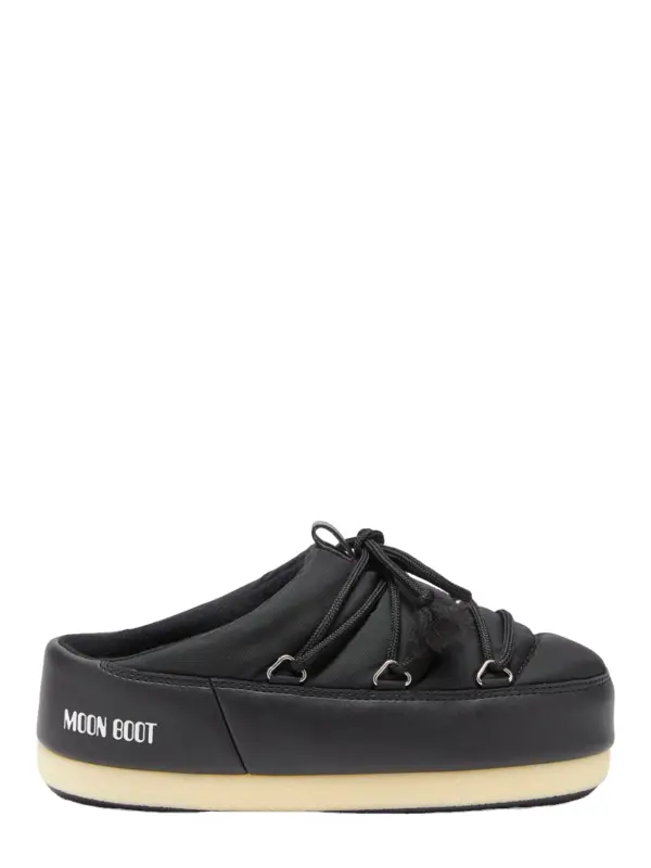 Moon Boot Icon Logo-print Slides - Black