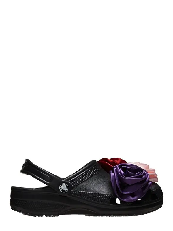 CROCS Classic Clog With Rosette Detail - Black