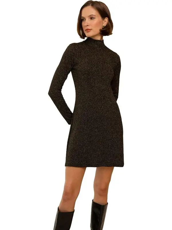 WHIMSY + ROW Joanie Mini Dress - Black Sparkle