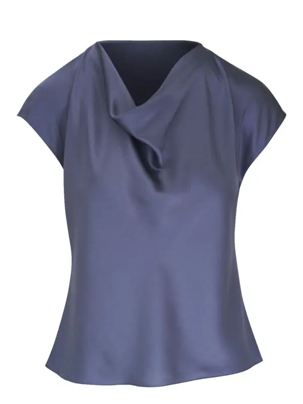 Vince Cowl-neck Silk Blouse - Blue