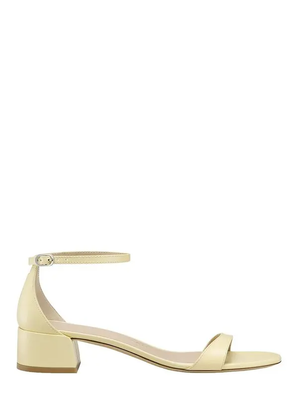 STUART WEITZMAN Nudist Leather Sandals - Lemon Chiffon