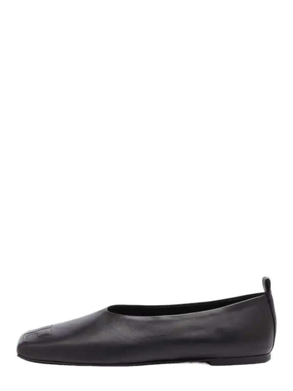 COURREGES Leather Ballerina Shoes - Black