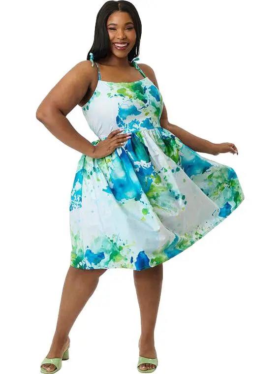 Unique Vintage 1950s Bobbie Swing Dress - Earth Map Print