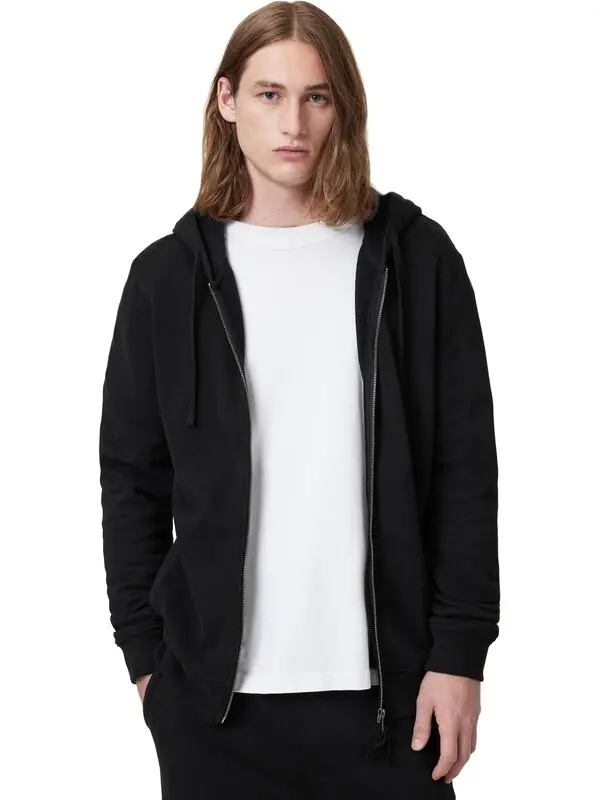 All Saints Raven Ramskull Zip Up Hoodie - Black