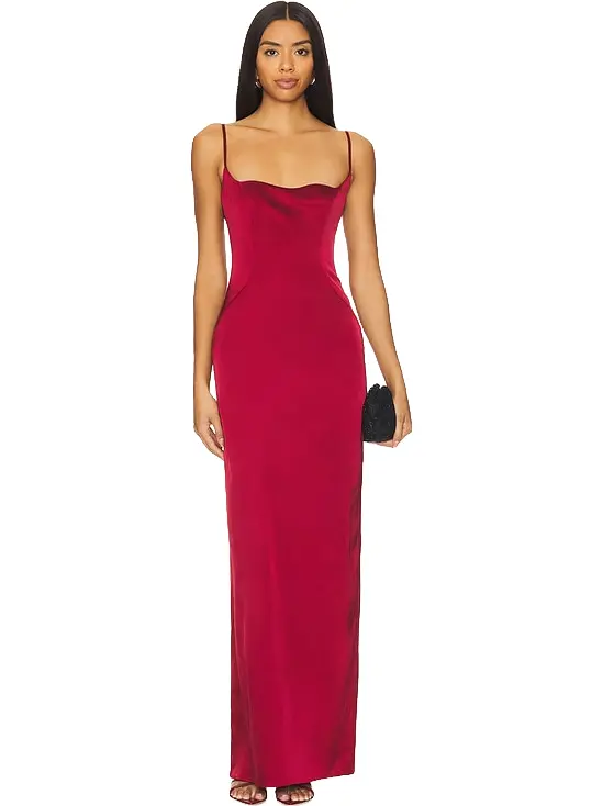 Nbd Suman Maxi Dress - Deep Red