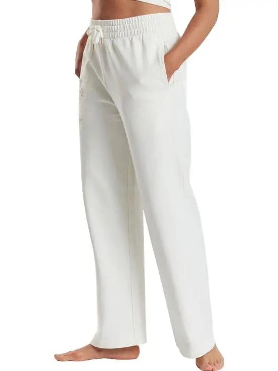 PEACHAUS Sitka Blossom-embroidered Joggers - Moonlight White