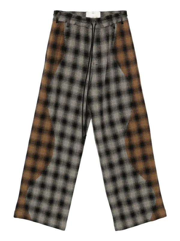 SONG FOR THE MUTE Tartan-check Trousers - Grey