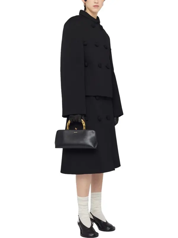 JIL SANDER Goji Small Leather Clutch - Black