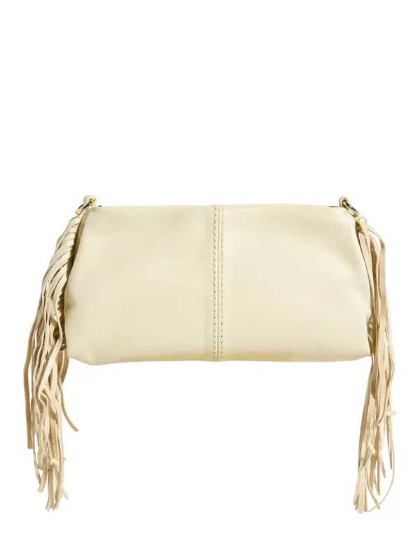 Maje Leather Miss M Clutch Bag - White