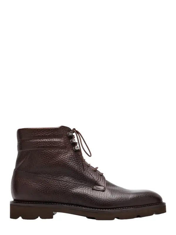 John Lobb Alder Grained Leather Hiking Boots - Burnt Umber
