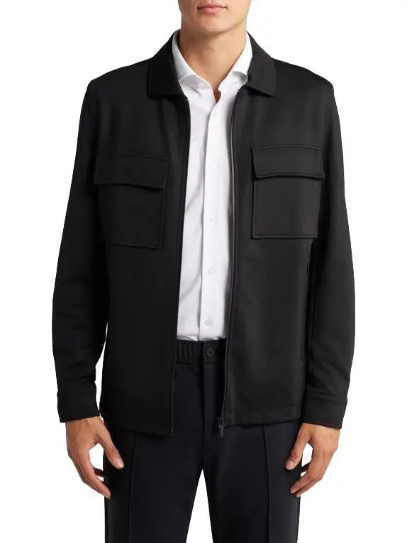 Hugo Boss Sigmon Zip-up Shirt Jacket - Black