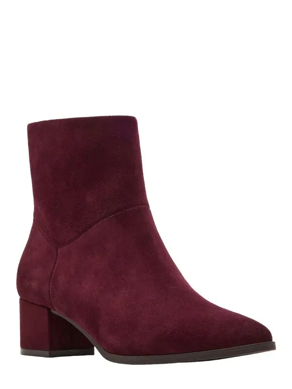 Blondo Arena Pointed Toe Bootie - Wine Suede