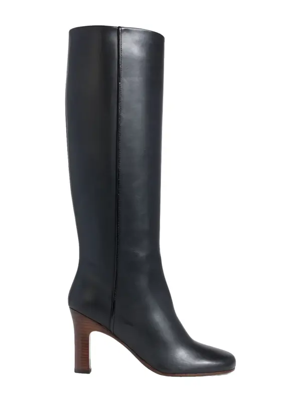 Co Name Knee High Leather Boots - Black