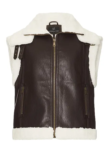 UNREAL FUR Leather Master Control Vest - Chocolate