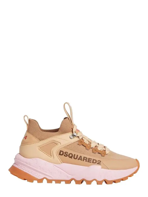 Dsquared2 Lace-up Low-top Sneakers - Beige+rosa