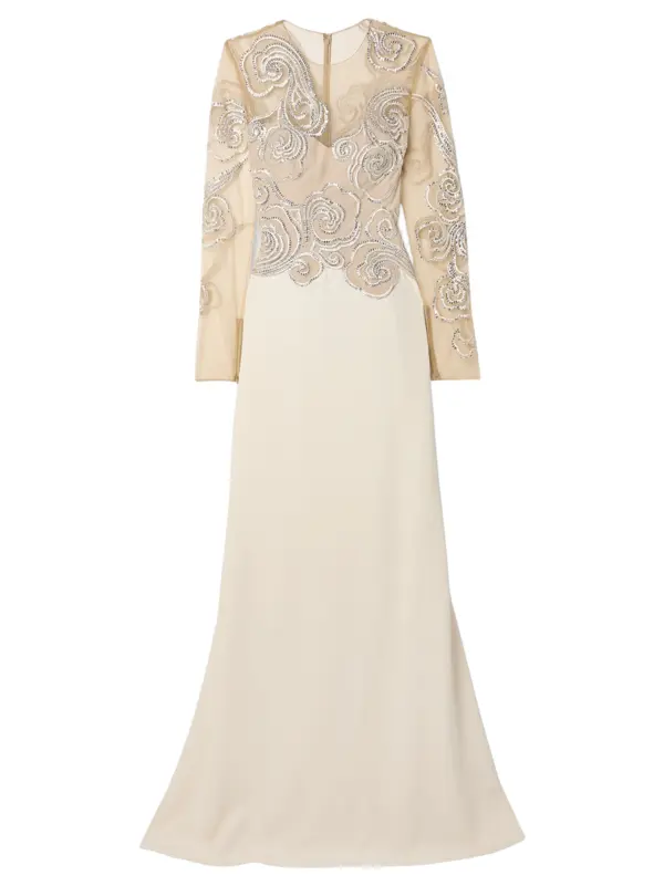 GEORGES HOBEIKA Crystal-embellished Gown - Ivory