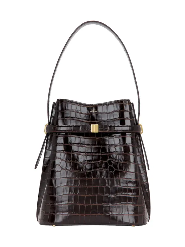 TOTÊME Belted Bucket Bag - Dark Brown