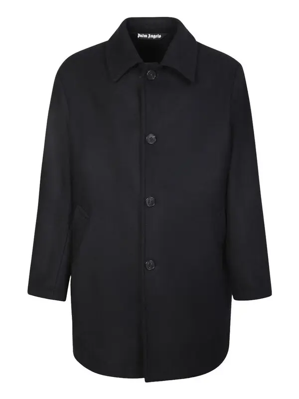Palm Angels Single-breasted Coat - Black