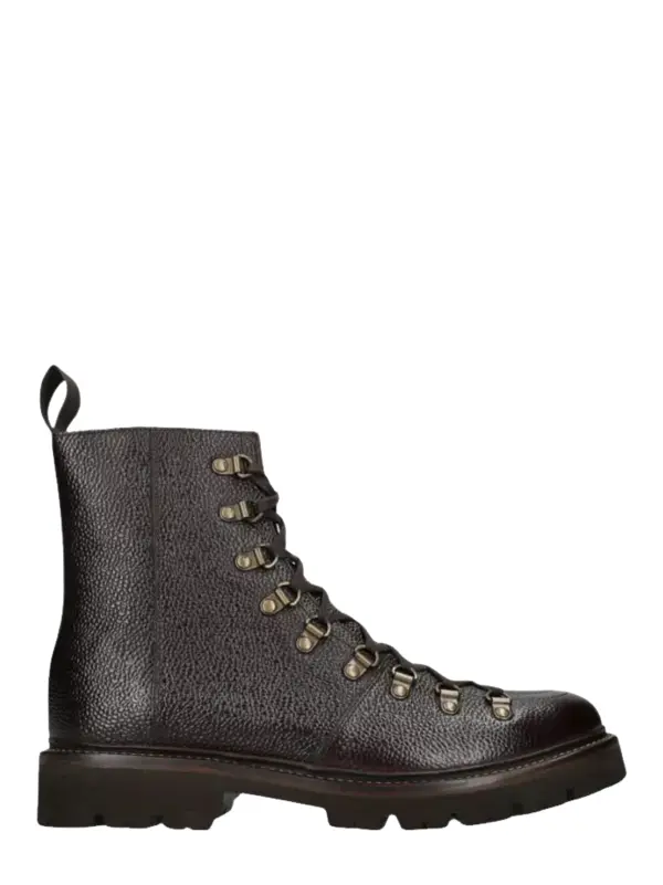 Grenson Brady Lace-up Leather Ankle Boots - Dark Brown