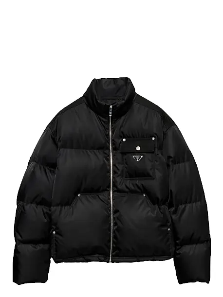 Prada Re-nylon Cropped Shell-down Jacket - Black