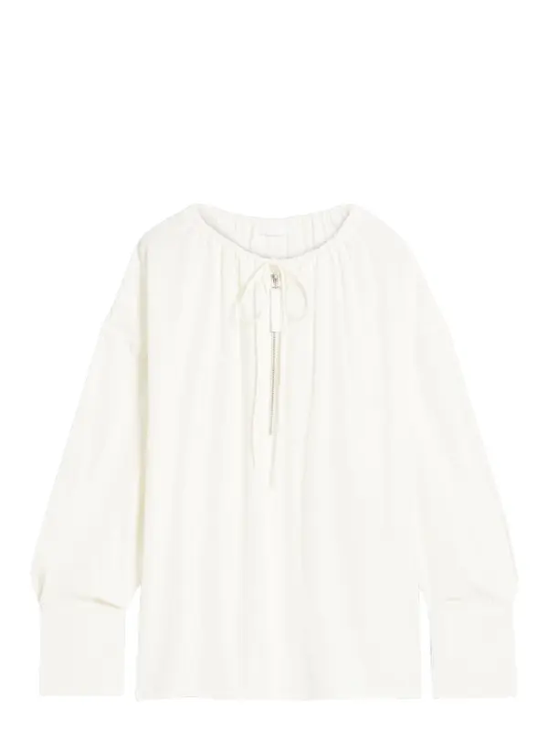 Helmut Lang Gathered Satin Blouse - Ivory