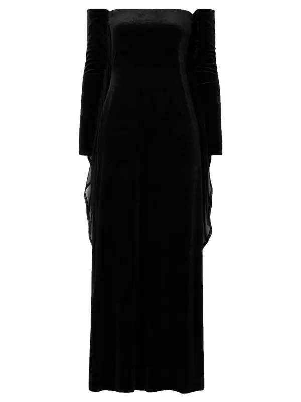 Michael Lo Sordo Strapless Velvet Maxi Dress - Black