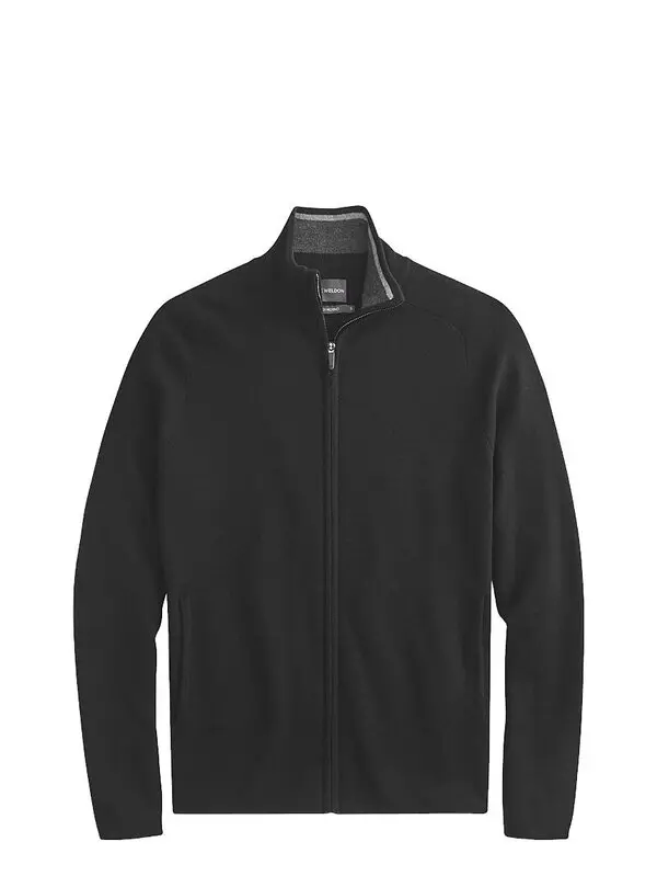 Mack Weldon Tech Zip Front Sweatshirt - True Black