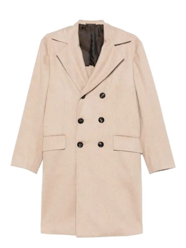 Kiton Felted Cashmere Coat - Brown