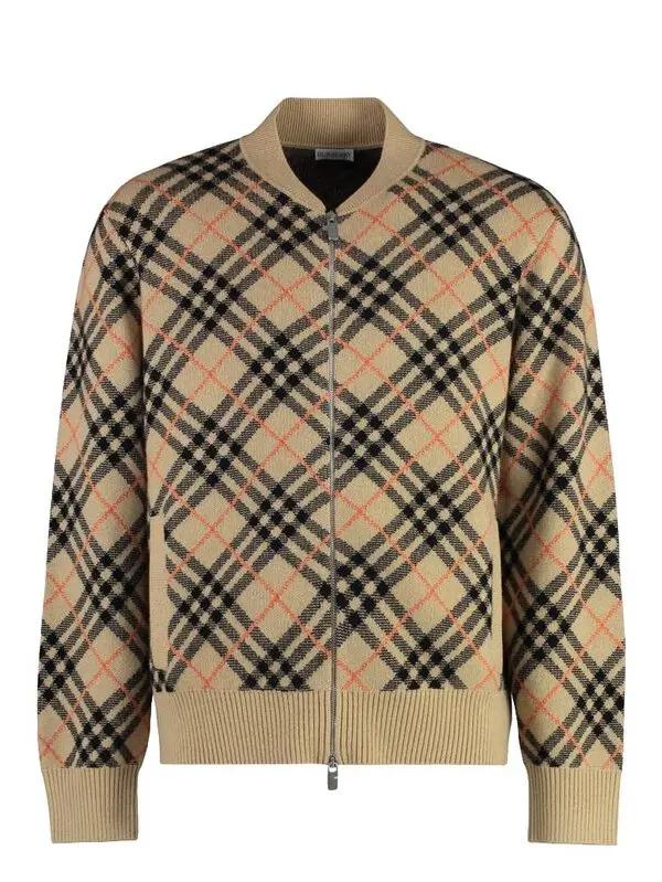 Burberry Cashmere Zip-up Cardigan - Beige