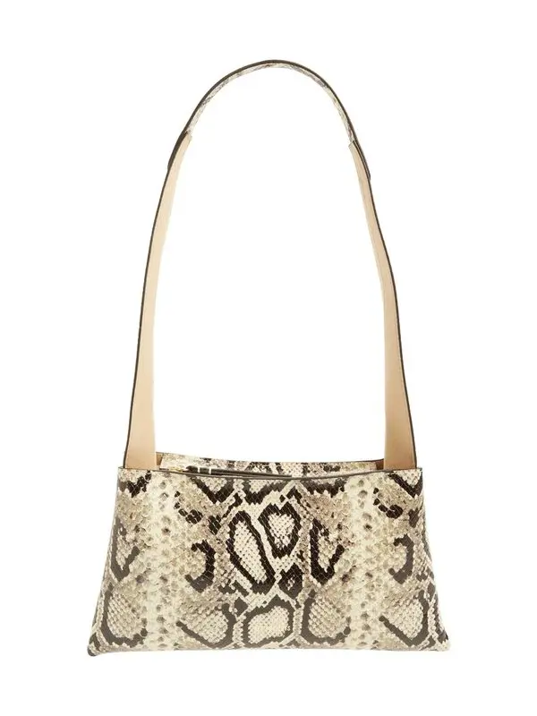 REE PROJECTS Small Nessa Snakeskin Embossed Shoulder Bag - Python Black
