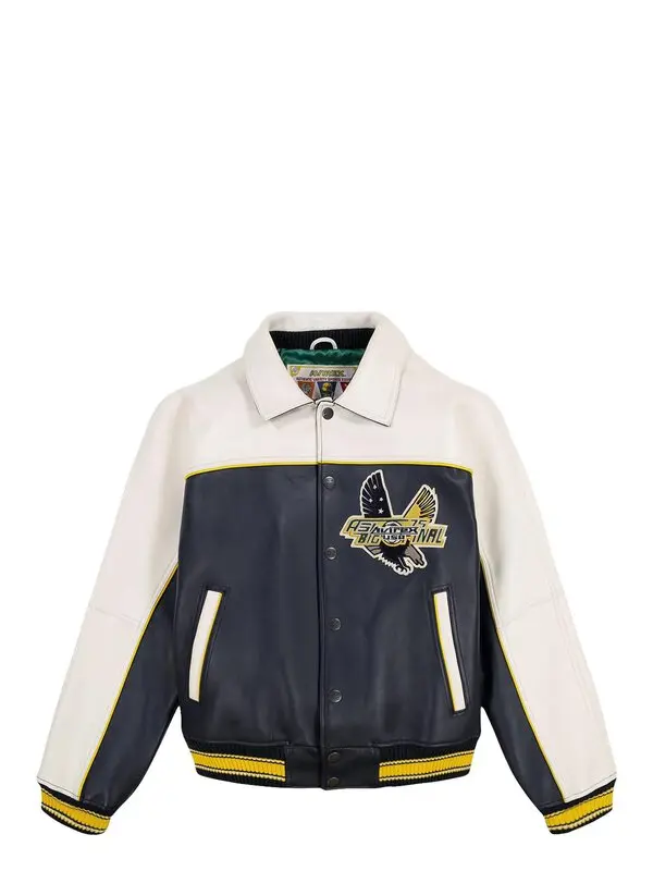 AVIREX Soccer League Leather Jacket - Navy Blue