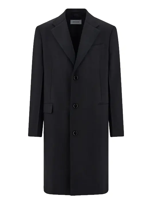 FERRAGAMO Single-breasted Wool-mohair Coat - Black