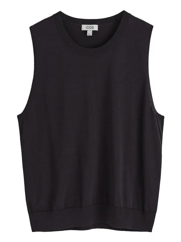 Cos Relaxed Knitted Silk Vest - Brown