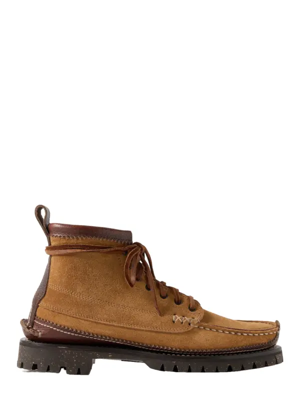YUKETEN Angler Suede And Leather Ankle Boots - Brown
