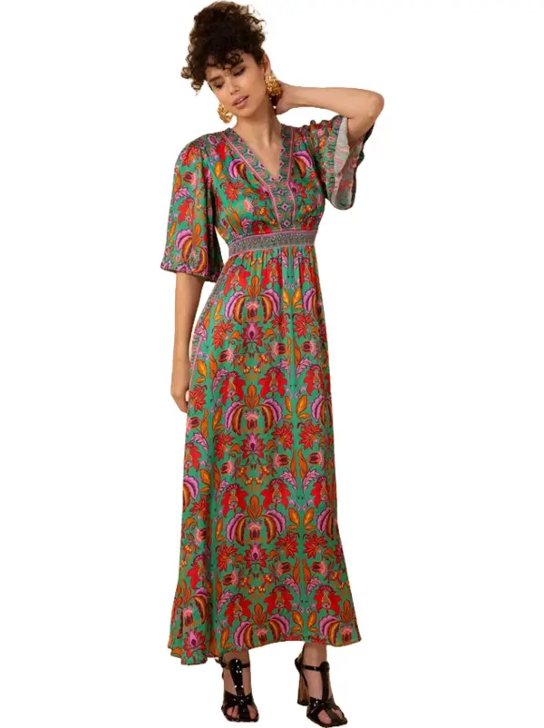 Hale Bob Felicity Maxi Dress - Green