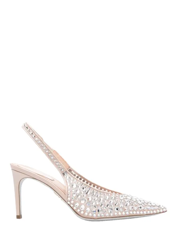 Rene Caovilla 80mm Rhinestone-embellished Pumps - Neutrals