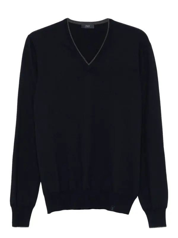 FAY V-neck Sweater - Blue