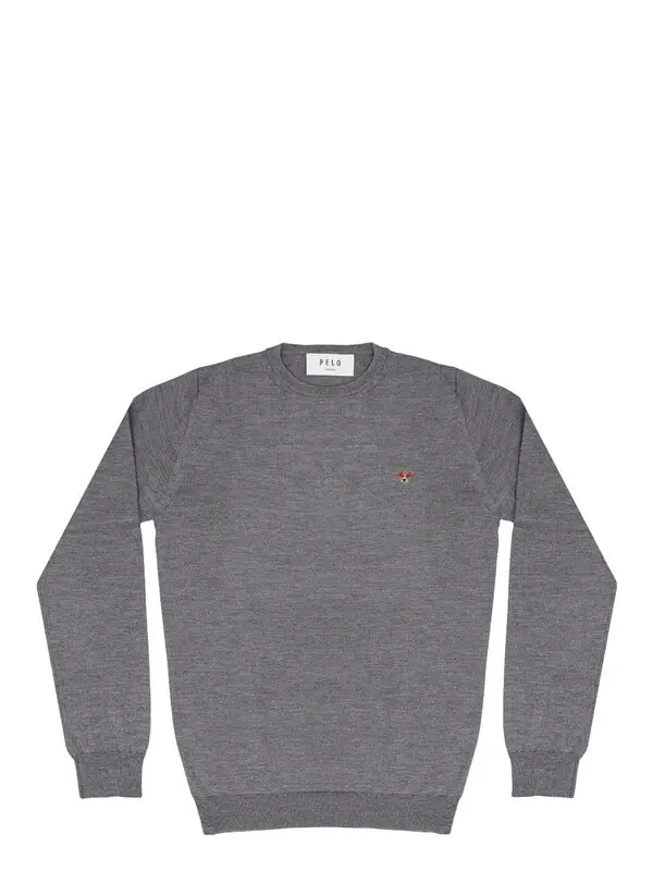 PELO FOUNDATION Merino Wool Crew Neck Sweater - Grey