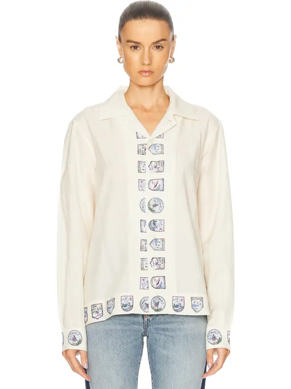 BODE Ski Season Long Sleeve Shirt - Ecru