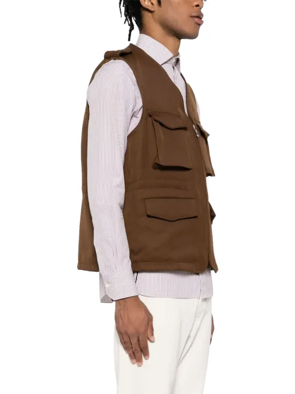 Caruso Padded Gilet - Brown