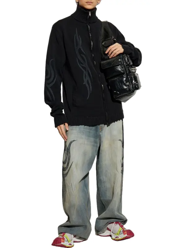 Balenciaga Y2k Zip-up Cardigan - Black