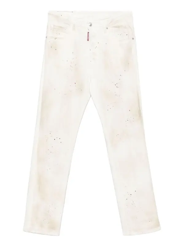 Dsquared2 Paint Splatter Denim Jeans - White